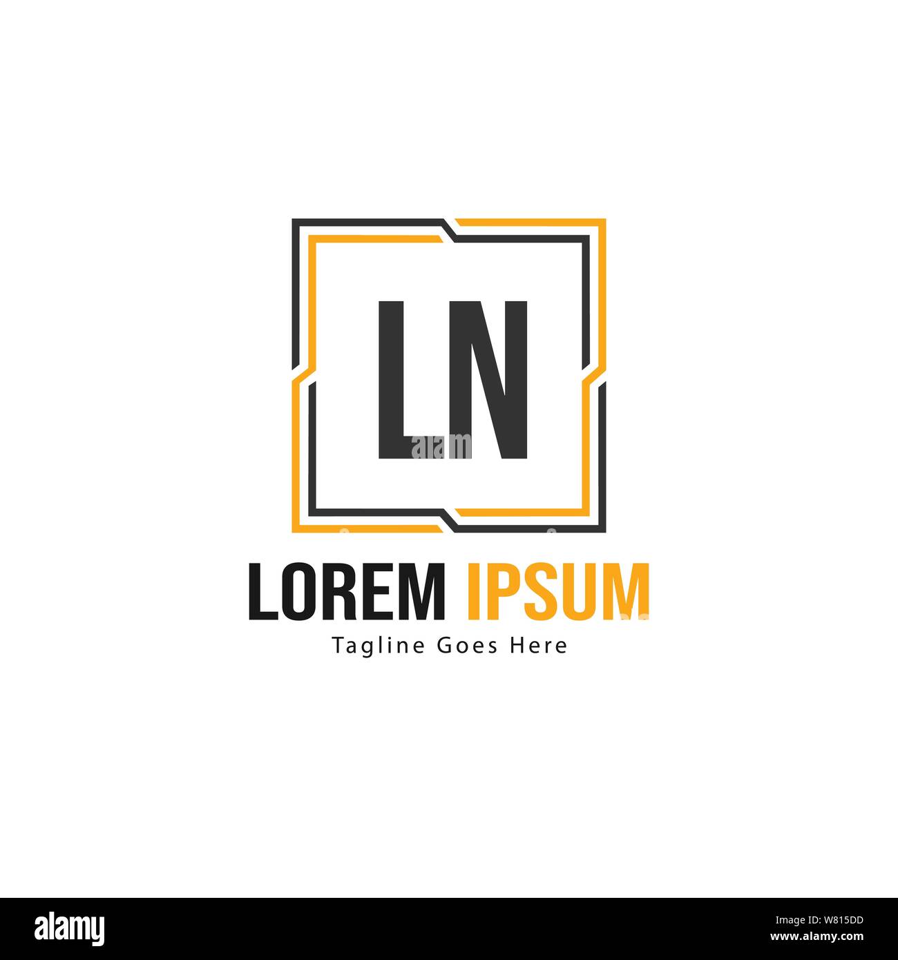 Initial LN logo template with modern frame. Minimalist LN letter logo ...