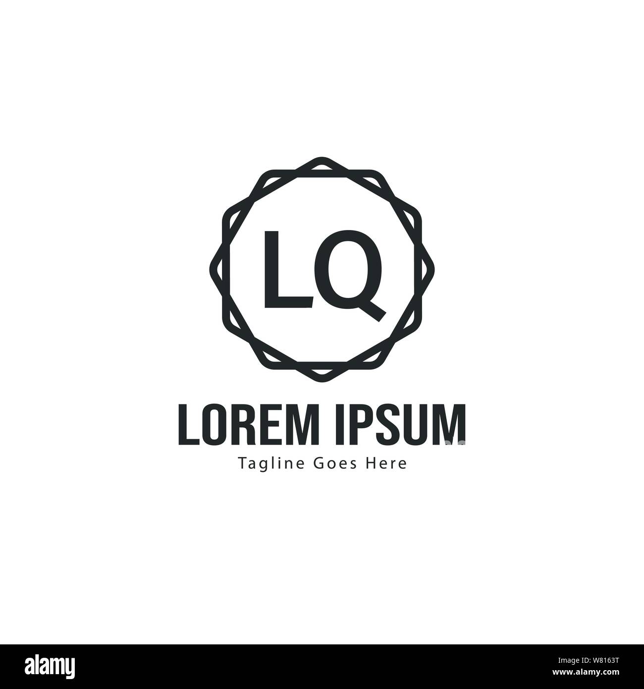 Initial LQ logo template with modern frame. Minimalist LQ letter logo ...