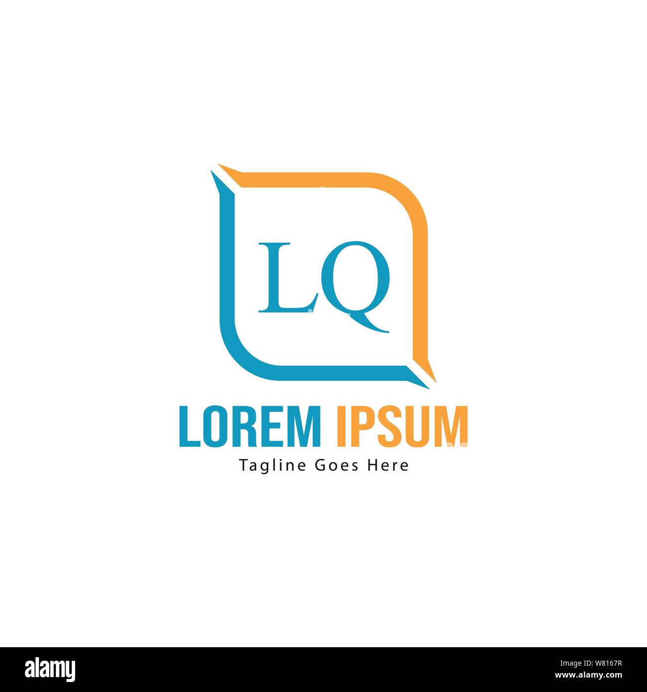 Initial LQ logo template with modern frame. Minimalist LQ letter logo ...