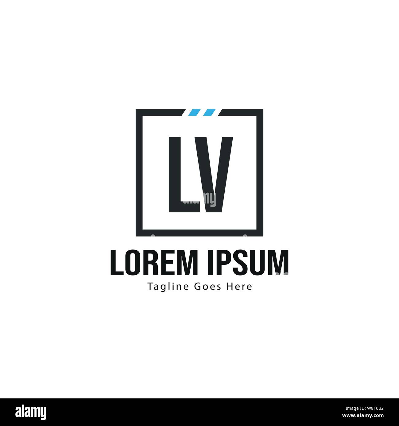 Initial LV logo template with modern frame. Minimalist LV letter logo ...