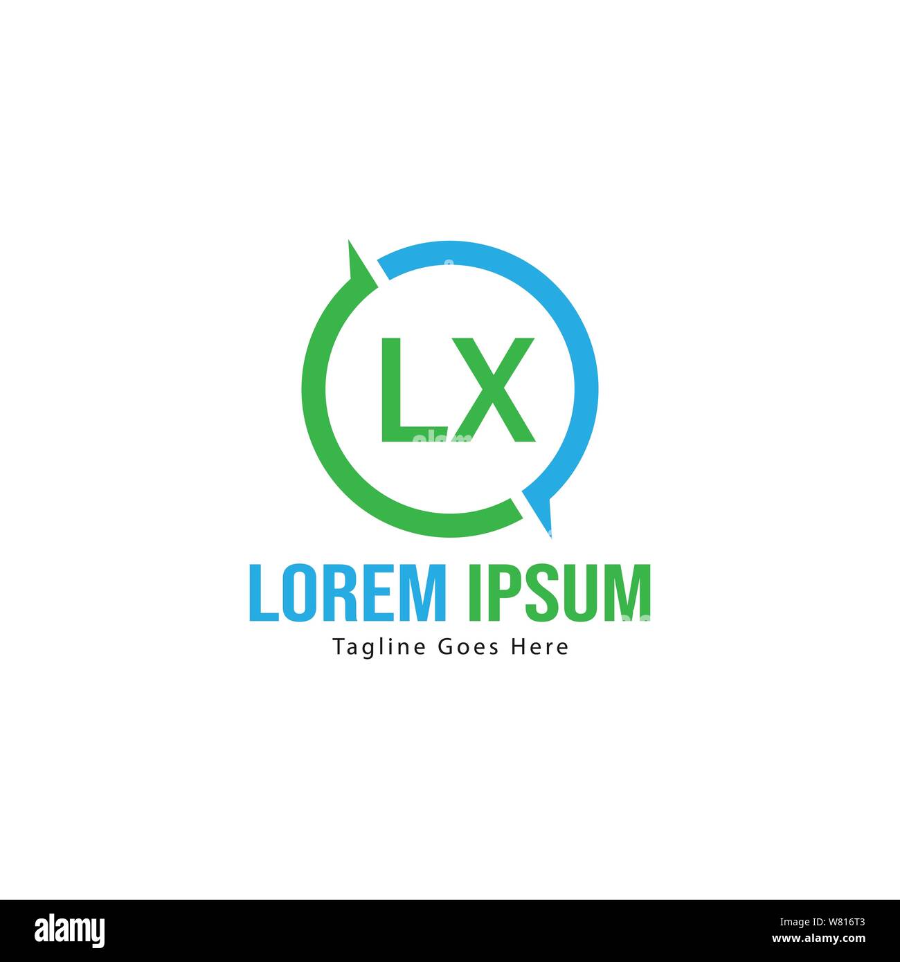 Initial LX logo template with modern frame. Minimalist LX letter logo ...