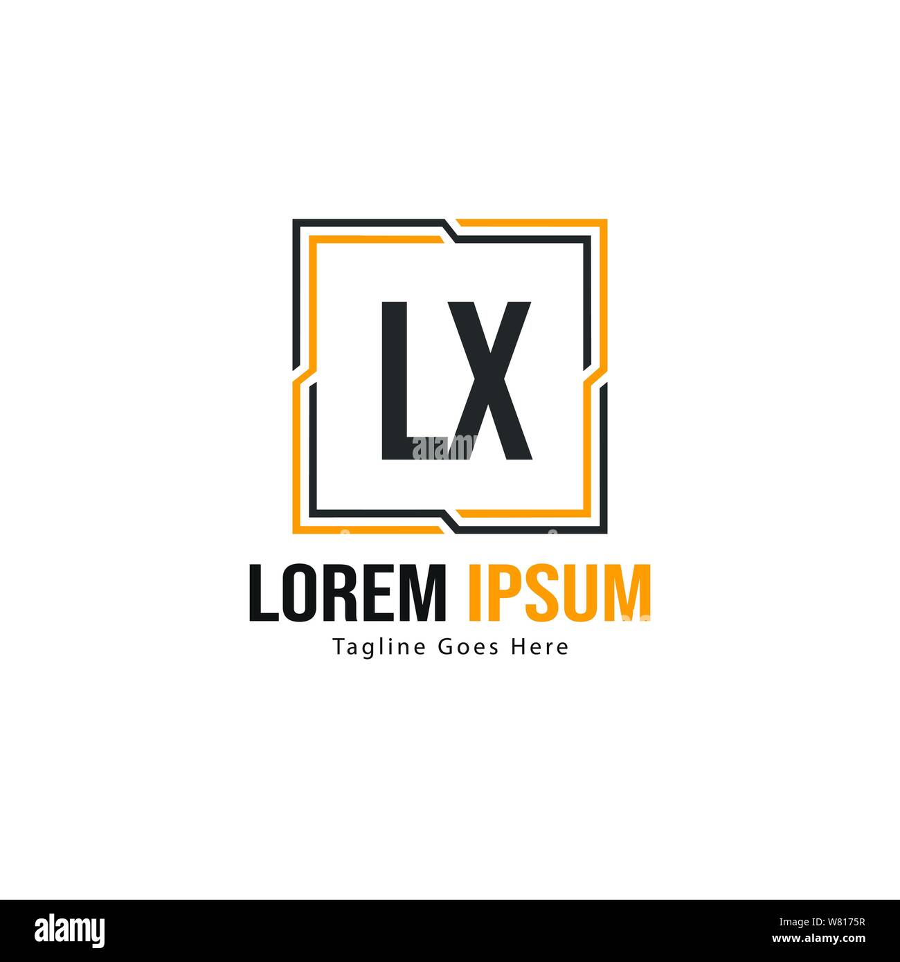 Initial LX logo template with modern frame. Minimalist LX letter logo ...