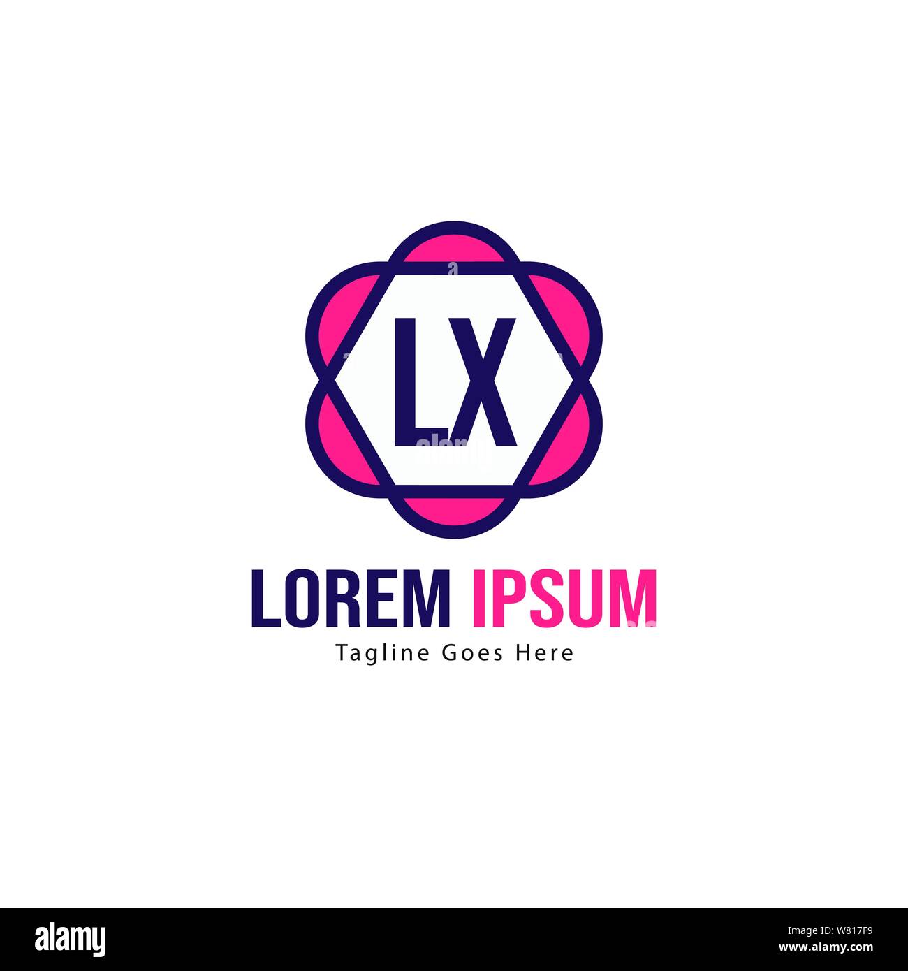 Initial LX logo template with modern frame. Minimalist LX letter logo ...
