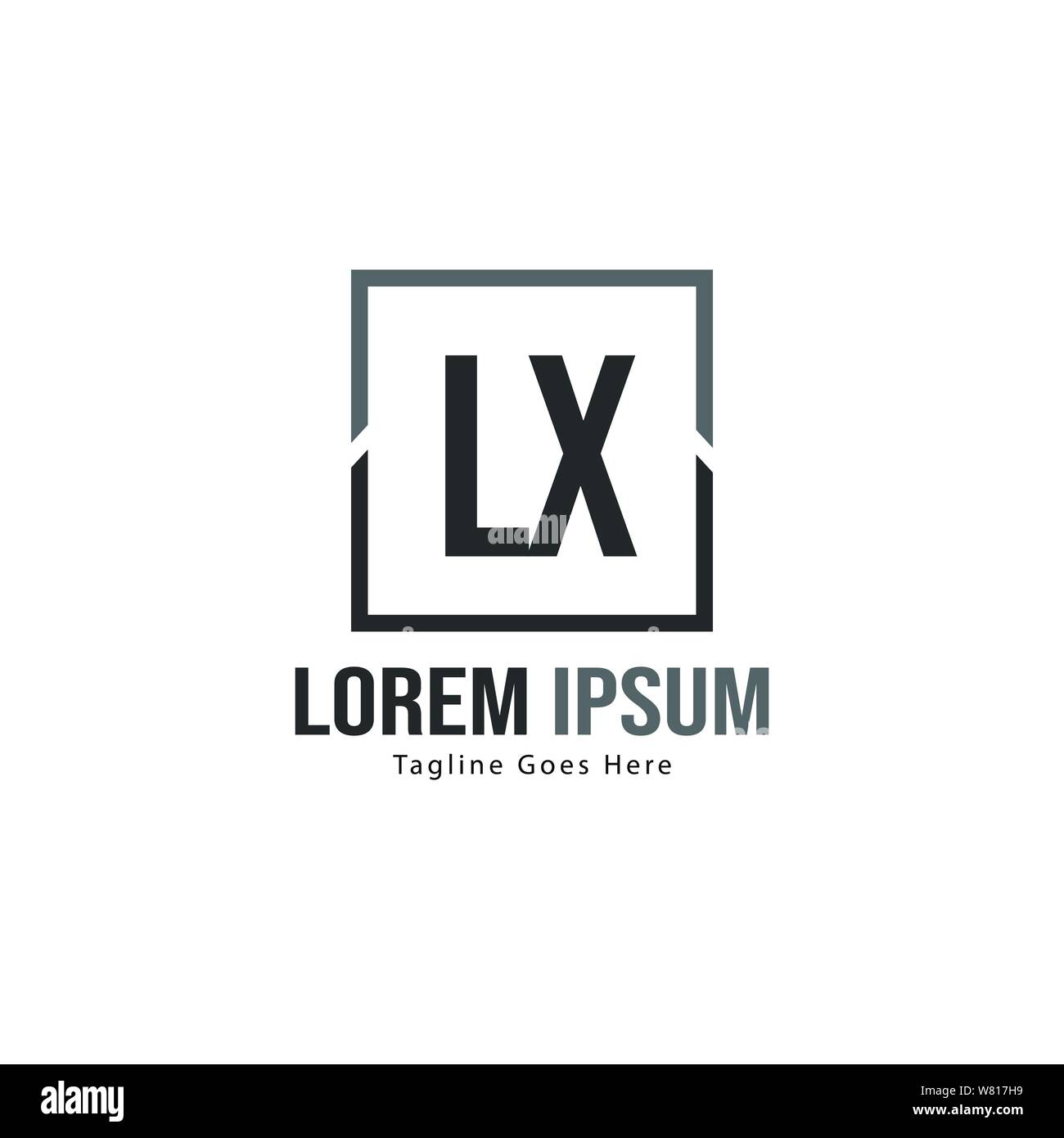 Initial LX logo template with modern frame. Minimalist LX letter logo ...