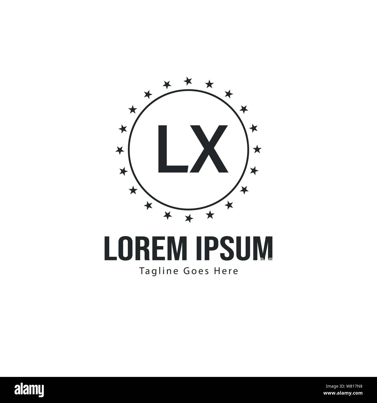 Initial LX logo template with modern frame. Minimalist LX letter logo ...