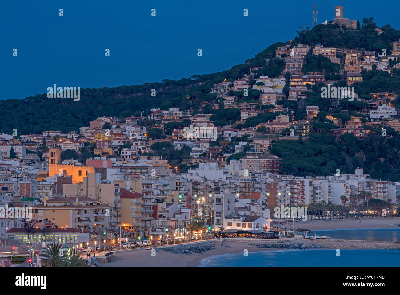 SABADELL BEACH OLD TOWN BLANES COSTA BRAVA GERONA CATALONIA SPAIN Stock ...