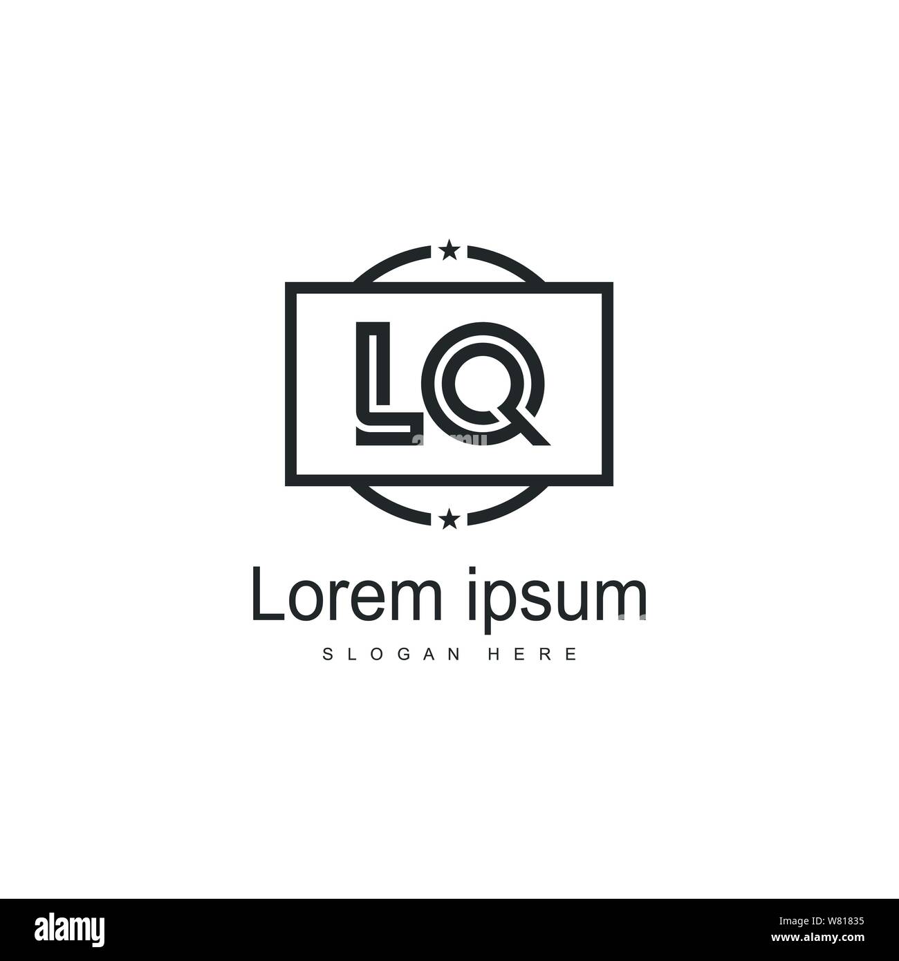 Initial LQ logo template with modern frame. Minimalist LQ letter logo vector illustration design ...