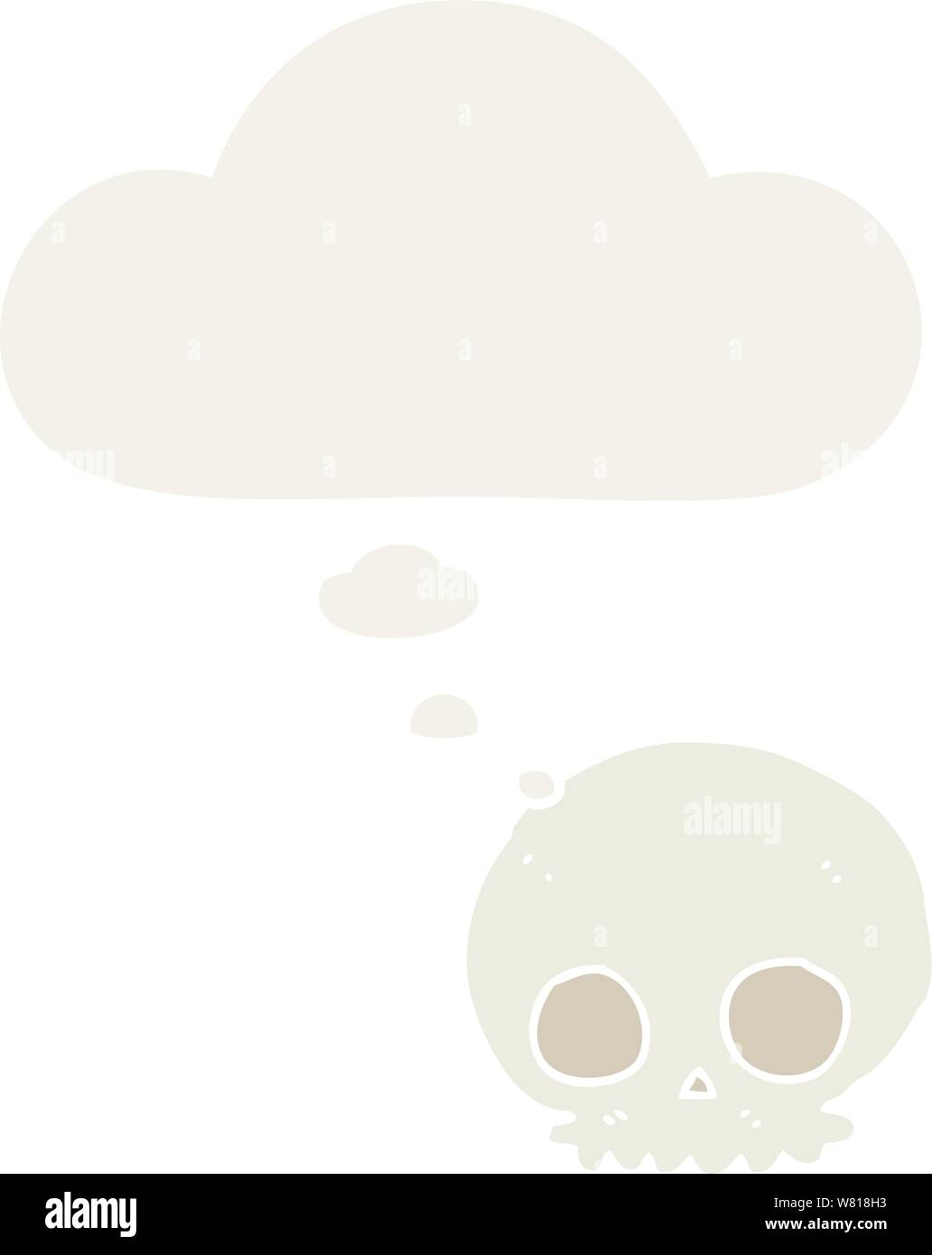 cartoon skull with thought bubble in retro style Stock Vector Image ...