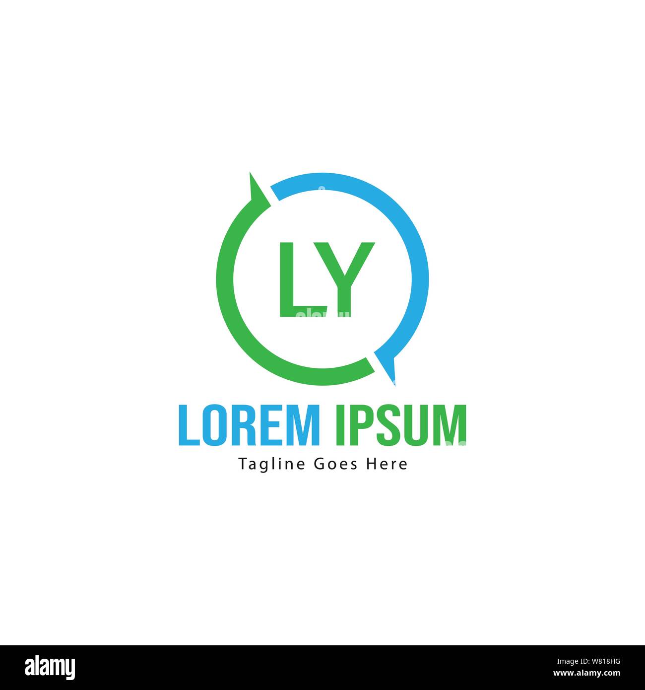 Initial LY logo template with modern frame. Minimalist LY letter logo ...