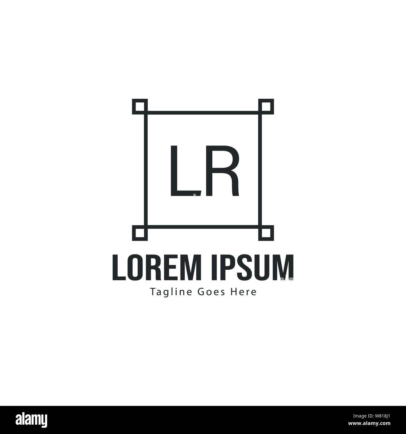 Initial LR logo template with modern frame. Minimalist LR letter logo ...