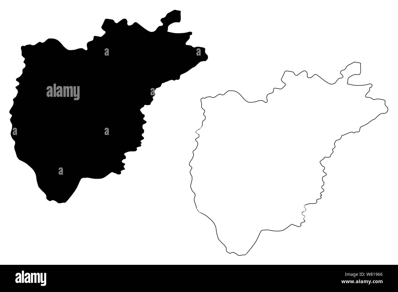 Ajloun Governorate (Hashemite Kingdom of Jordan) map vector ...