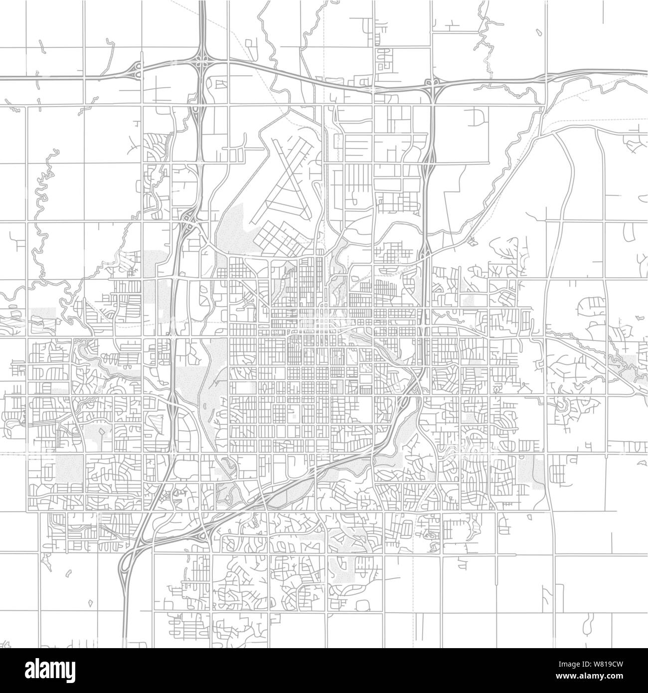 Sioux Falls, South Dakota, USA, bright outlined vector map with bigger ...