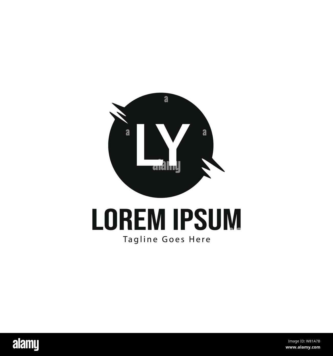 Initial LY logo template with modern frame. Minimalist LY letter logo ...