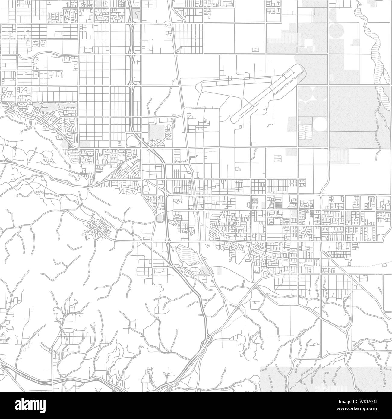 Palmdale, California, USA, bright outlined vector map with bigger and ...
