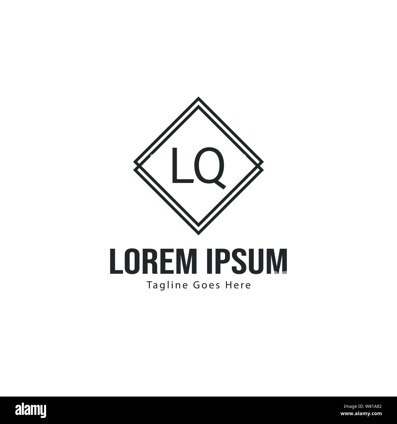 Initial LQ logo template with modern frame. Minimalist LQ letter logo vector illustration design ...