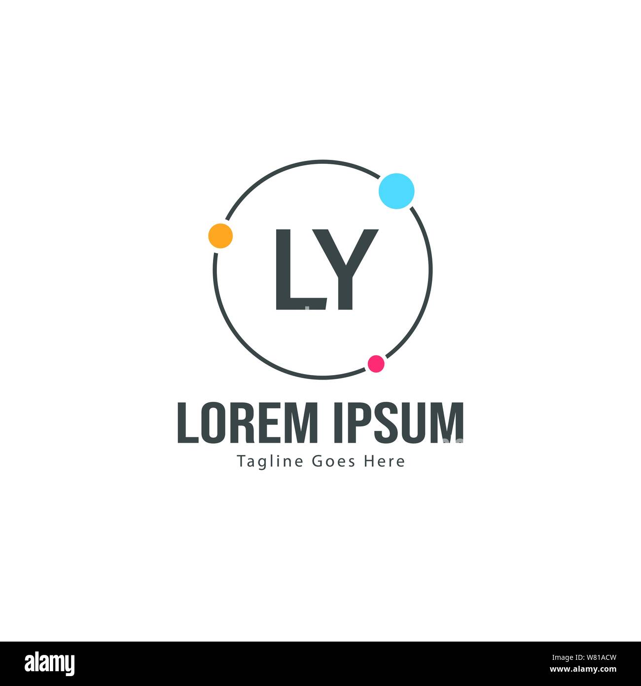 Initial LY logo template with modern frame. Minimalist LY letter logo ...