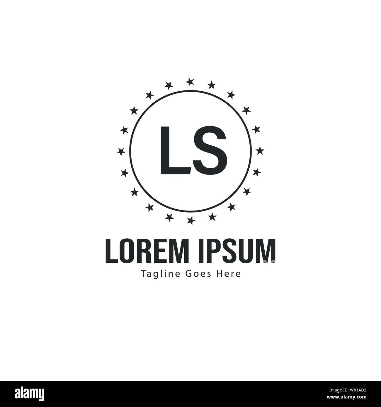 Initial LS logo template with modern frame. Minimalist LS letter logo vector illustration design ...