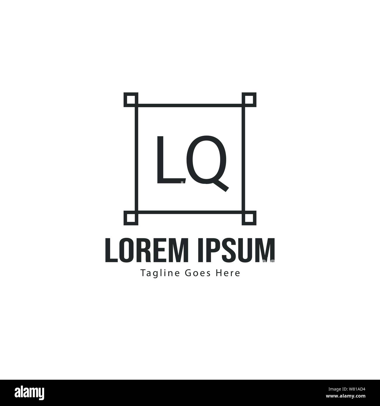 Initial LQ logo template with modern frame. Minimalist LQ letter logo ...
