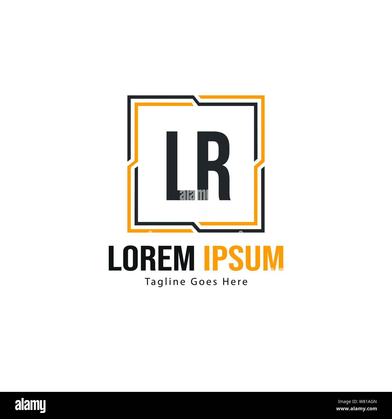 Initial LR logo template with modern frame. Minimalist LR letter logo ...