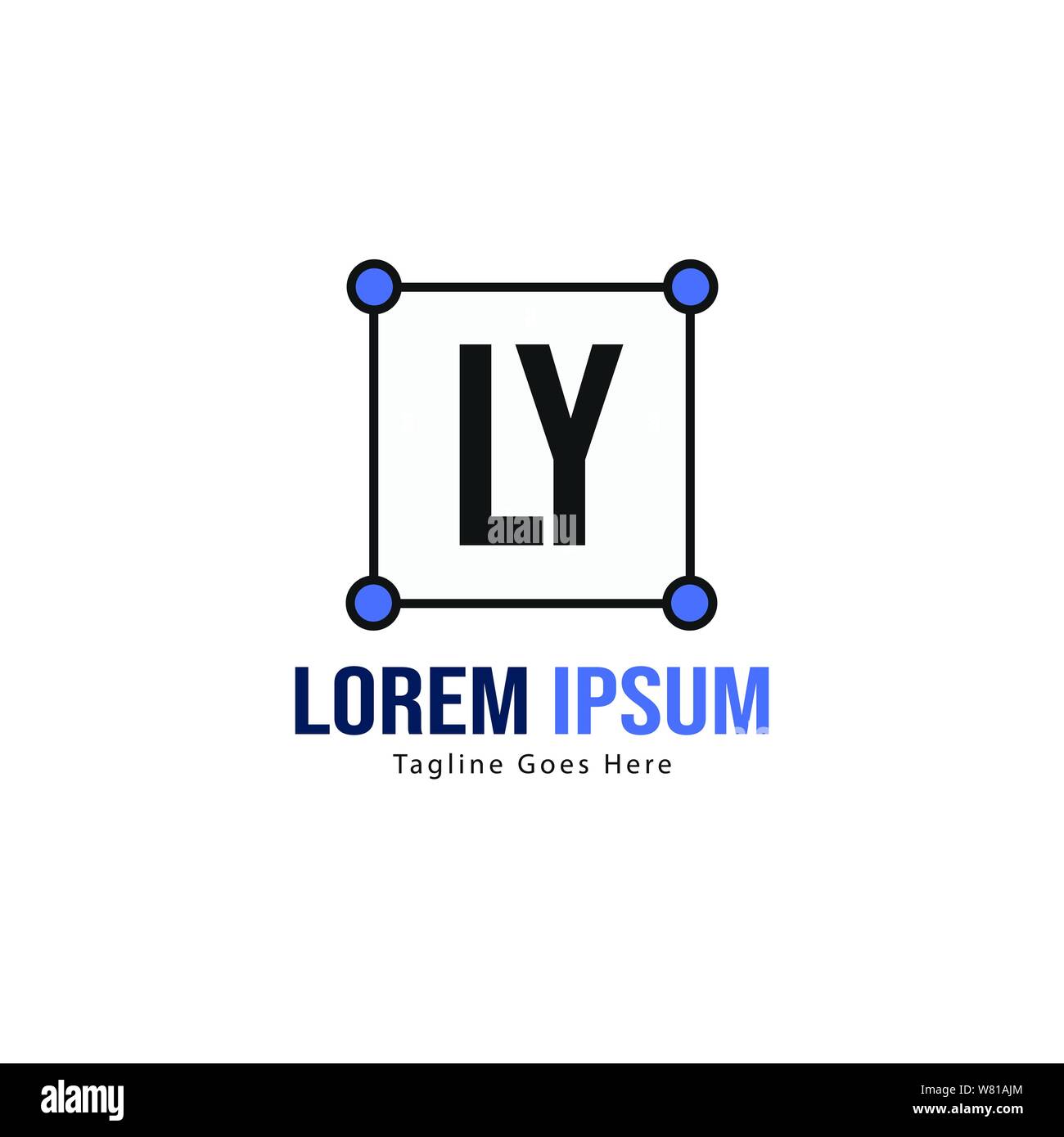Initial LY logo template with modern frame. Minimalist LY letter logo ...