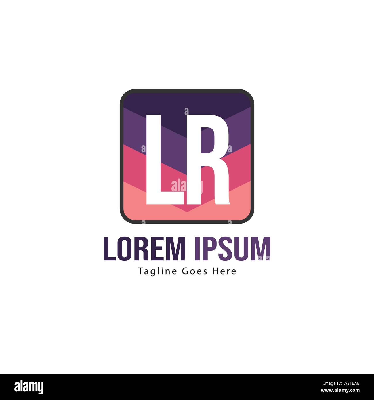 Initial LR logo template with modern frame. Minimalist LR letter logo ...