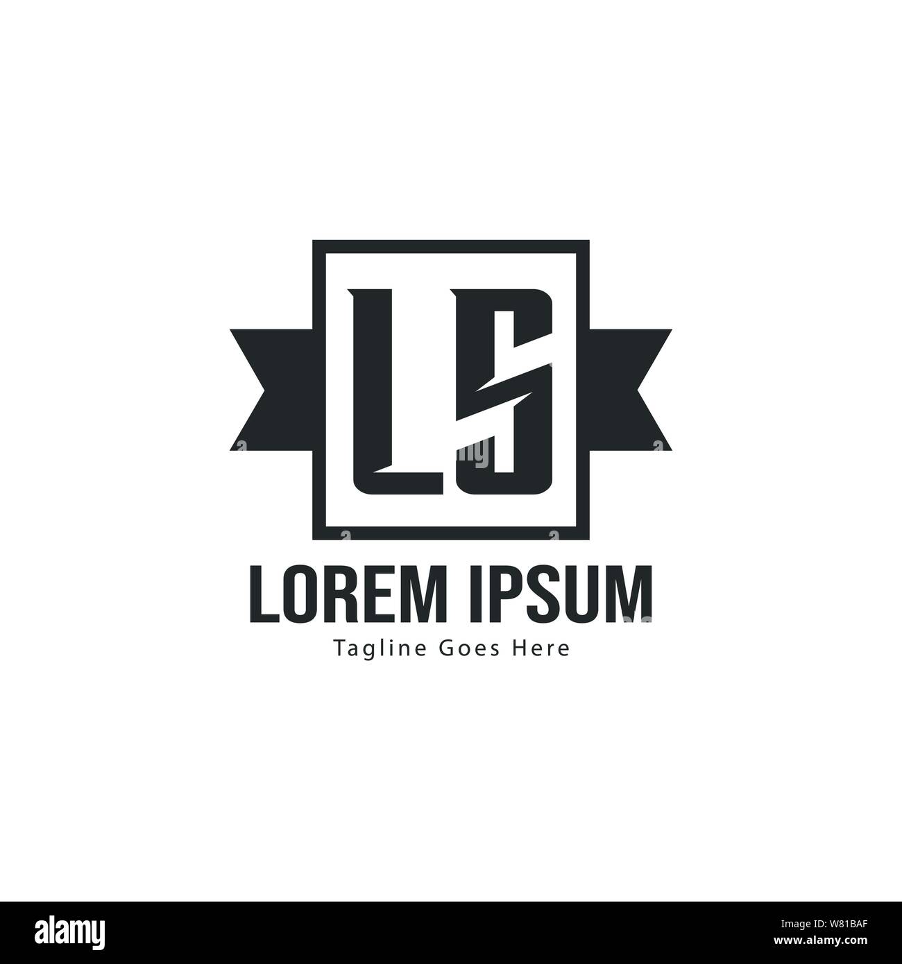 Initial LS logo template with modern frame. Minimalist LS letter logo ...