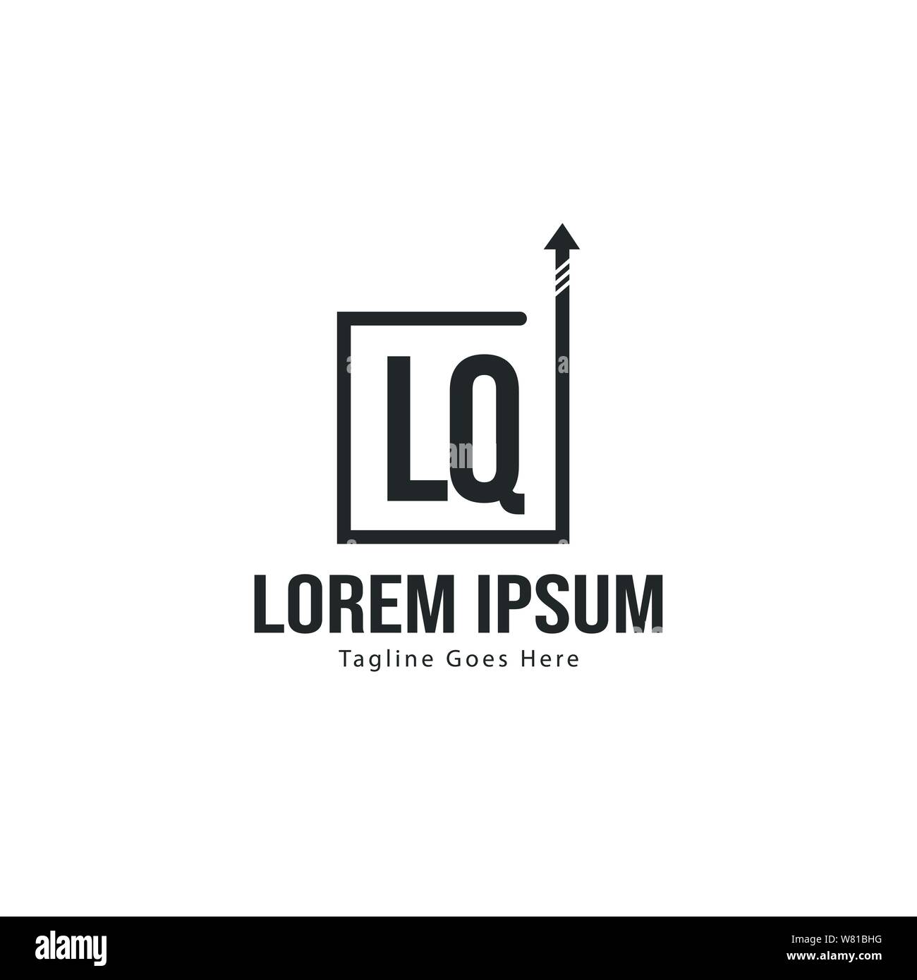 Initial LQ logo template with modern frame. Minimalist LQ letter logo ...
