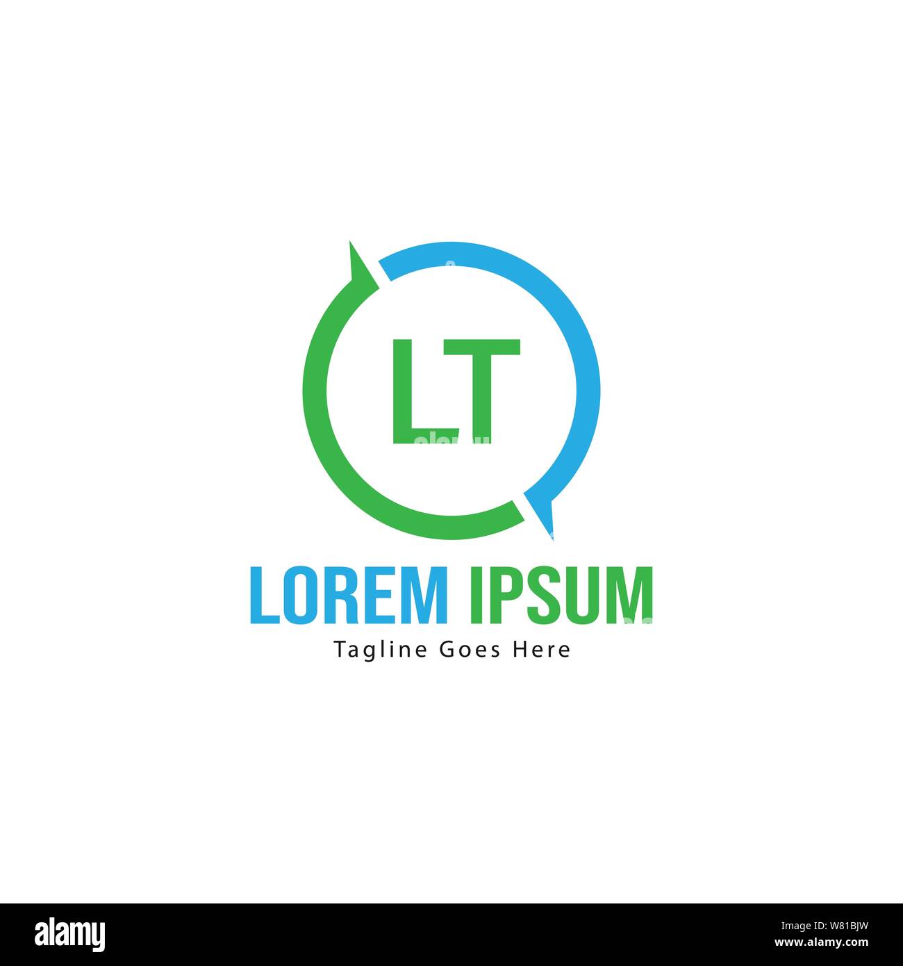Initial LT logo template with modern frame. Minimalist LT letter logo ...