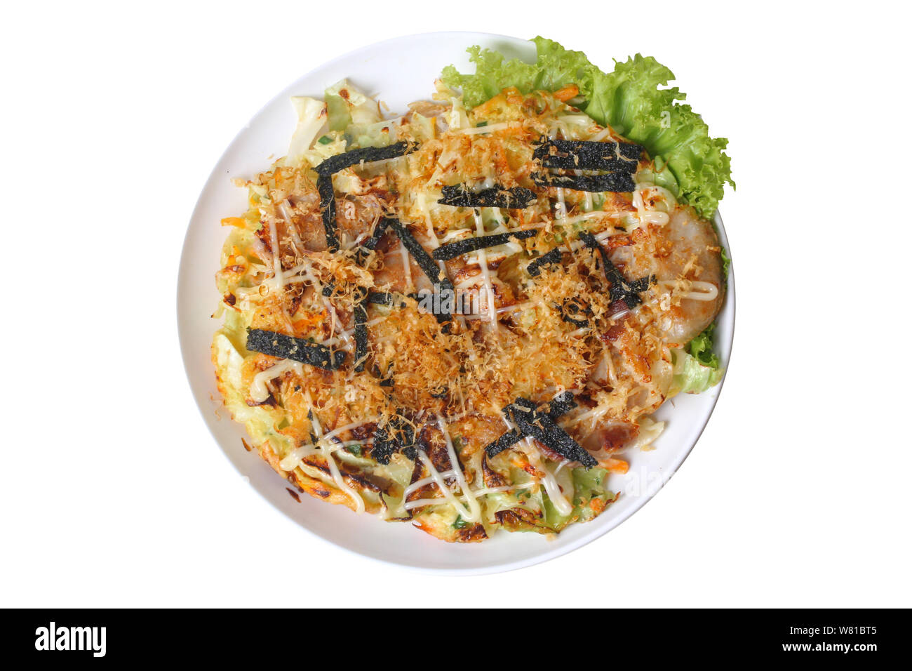 Homemade Okonomiyaki (Japanese Cabbage Pancake) Recipe is fried mixed ...