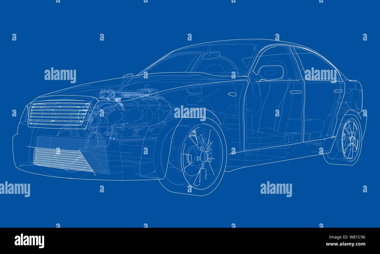 Concept car. Vector rendering of 3d Stock Vector Image & Art - Alamy