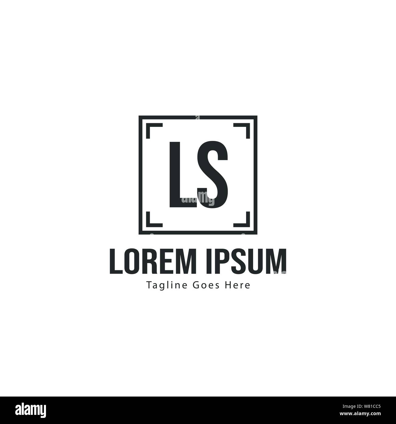 Initial LS logo template with modern frame. Minimalist LS letter logo ...