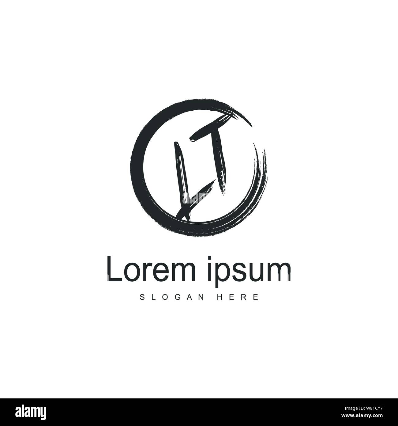 Initial LT logo template with modern frame. Minimalist LT letter logo ...