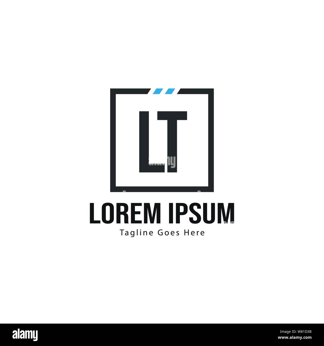 Initial LT logo template with modern frame. Minimalist LT letter logo ...