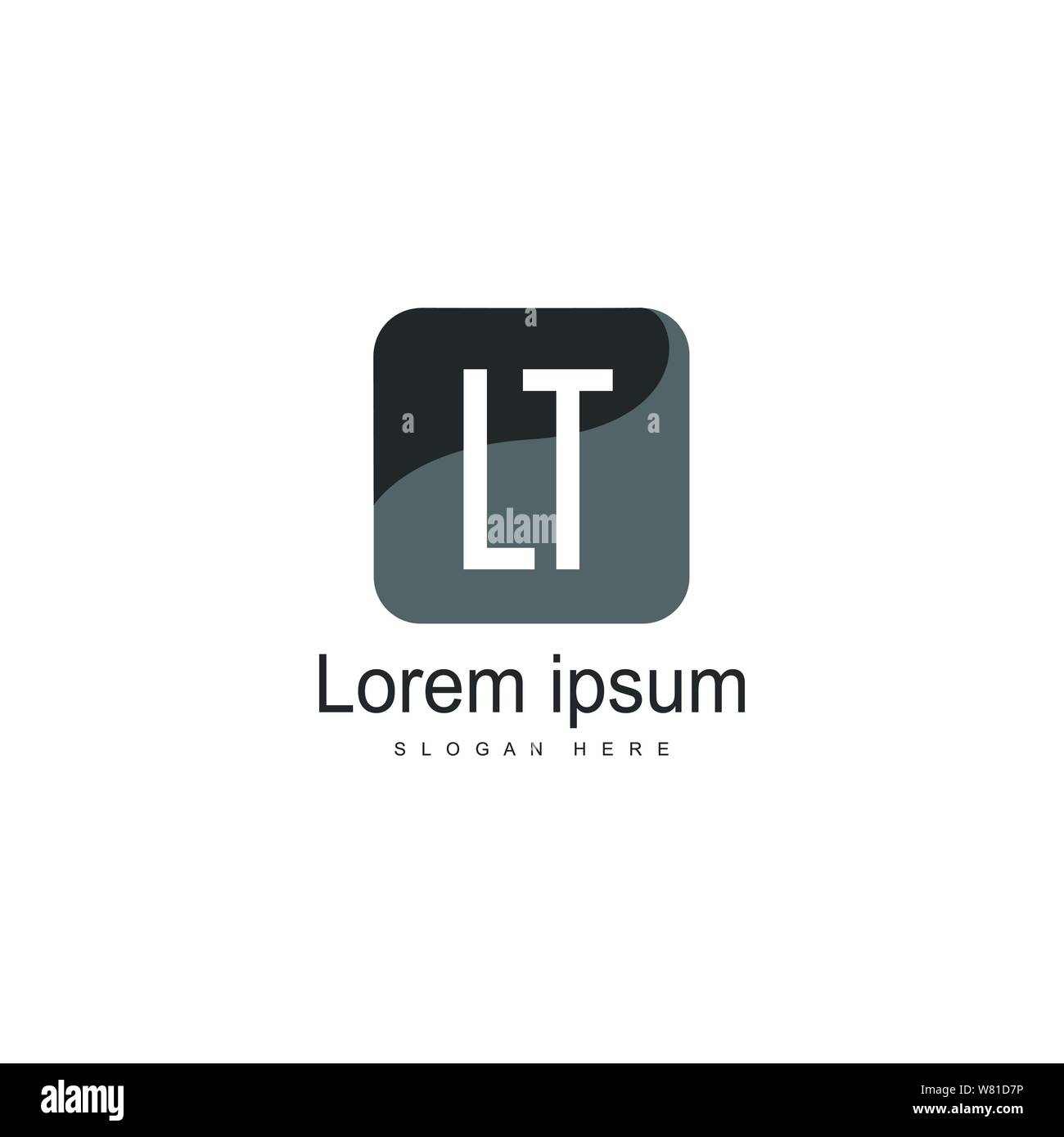 Initial LT logo template with modern frame. Minimalist LT letter logo ...