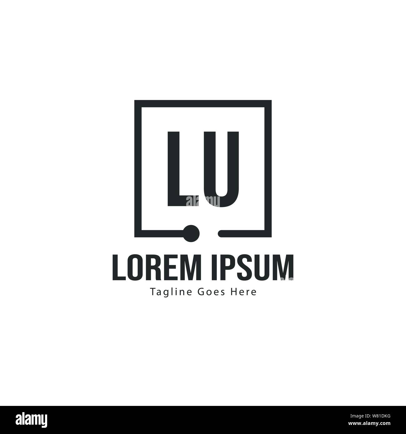 Initial LU logo template with modern frame. Minimalist LU letter logo ...