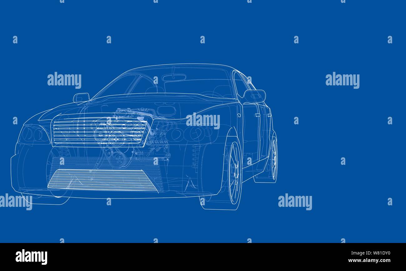 Concept car. Vector rendering of 3d Stock Vector Image & Art - Alamy