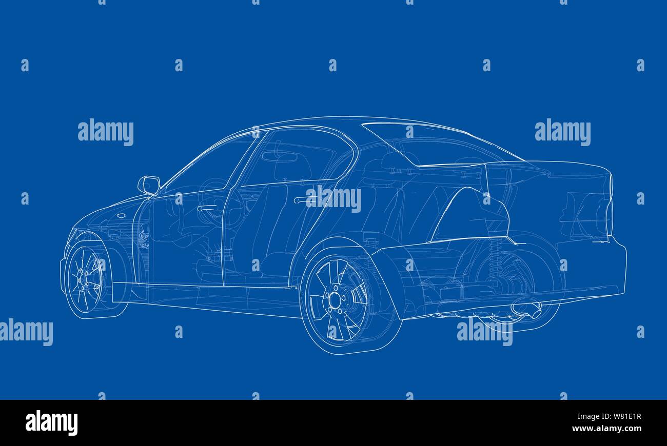 Concept car. Vector rendering of 3d Stock Vector Image & Art - Alamy