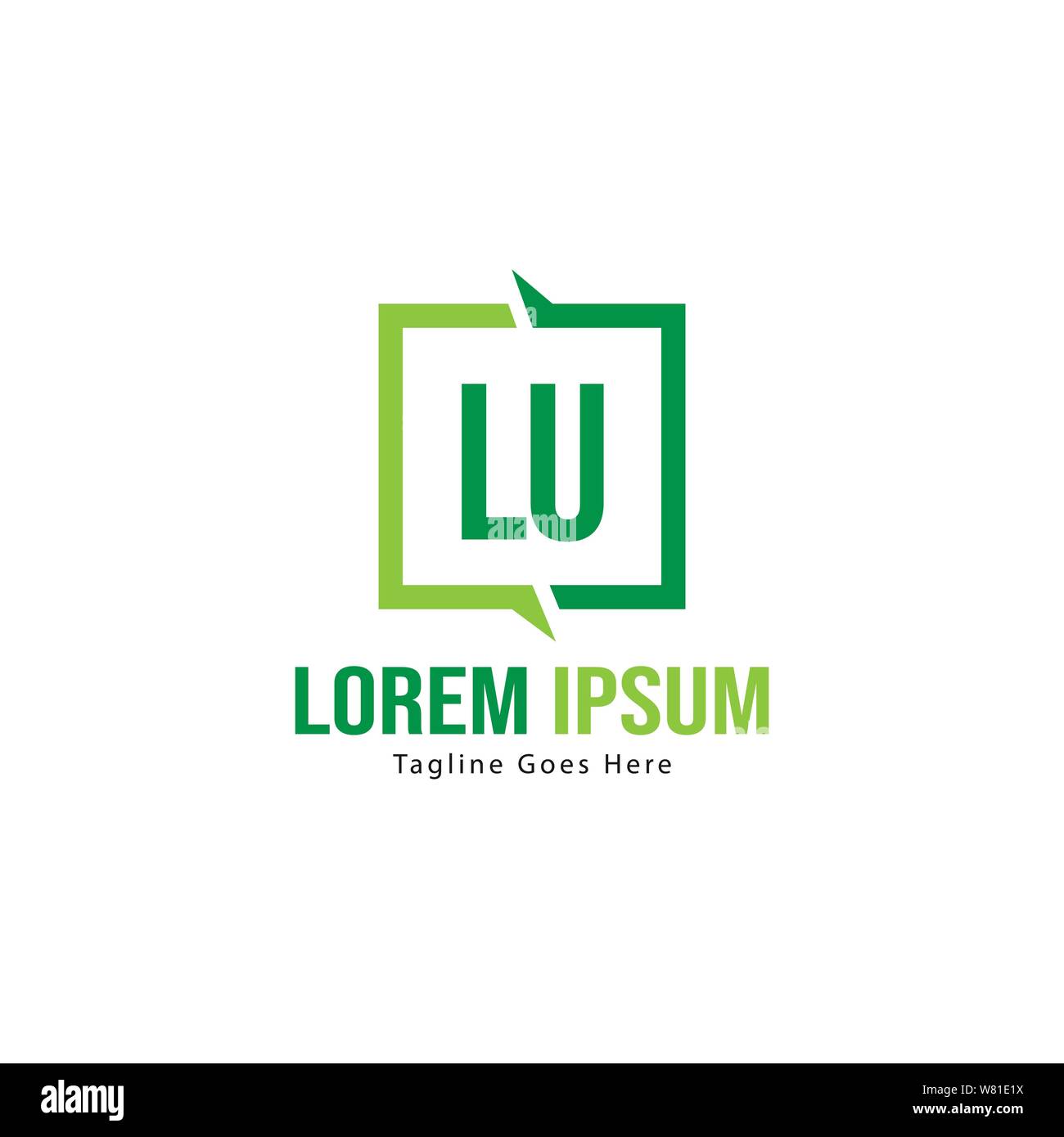 Initial LU logo template with modern frame. Minimalist LU letter logo ...