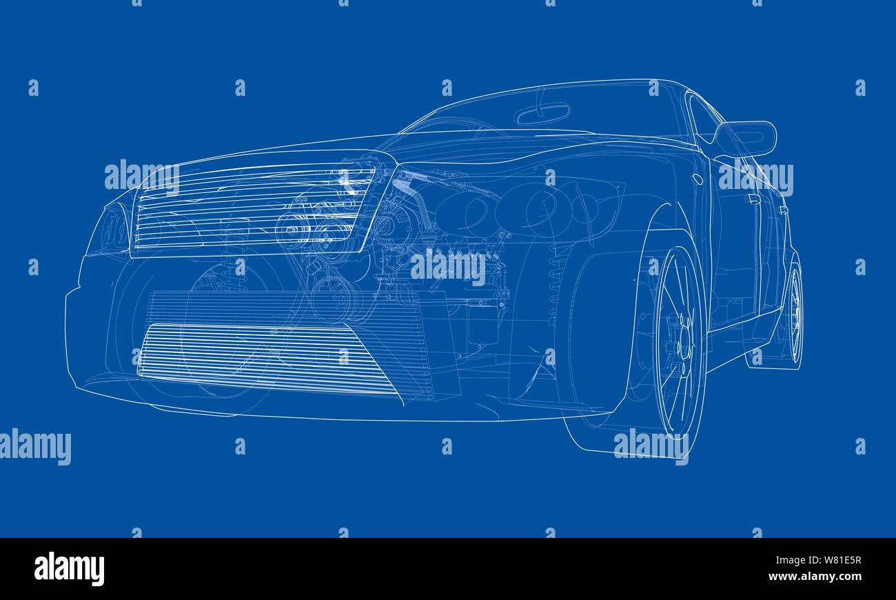 Car technical drawing Stock Vector Images - Alamy