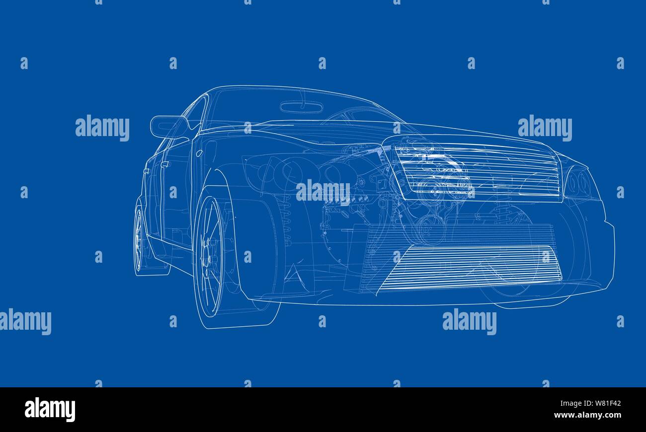 Concept car. Vector rendering of 3d Stock Vector Image & Art - Alamy