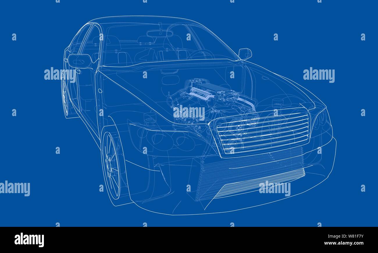 Concept car. Vector rendering of 3d Stock Vector Image & Art - Alamy