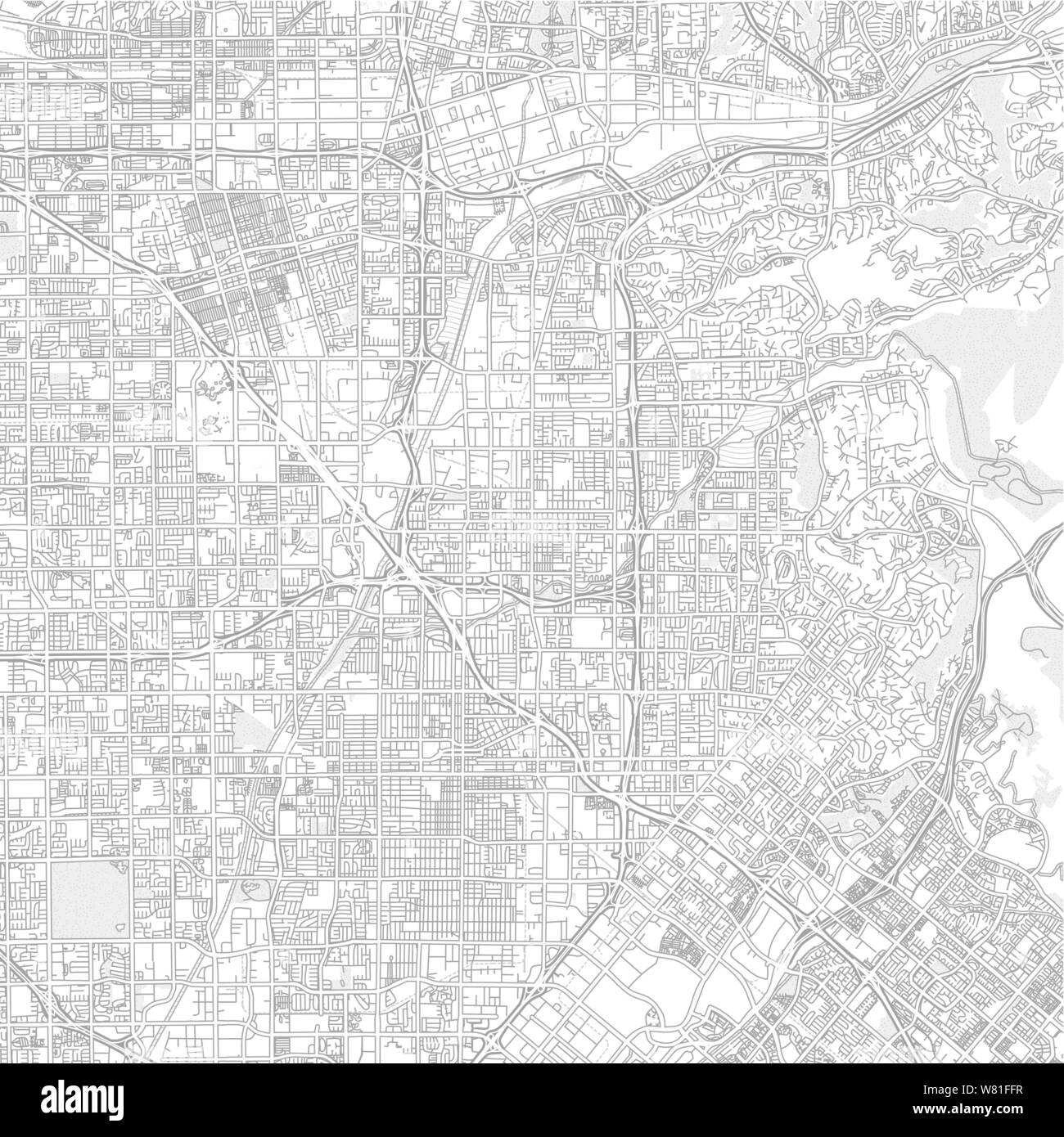 Orange, California, USA, bright outlined vector map with bigger and ...
