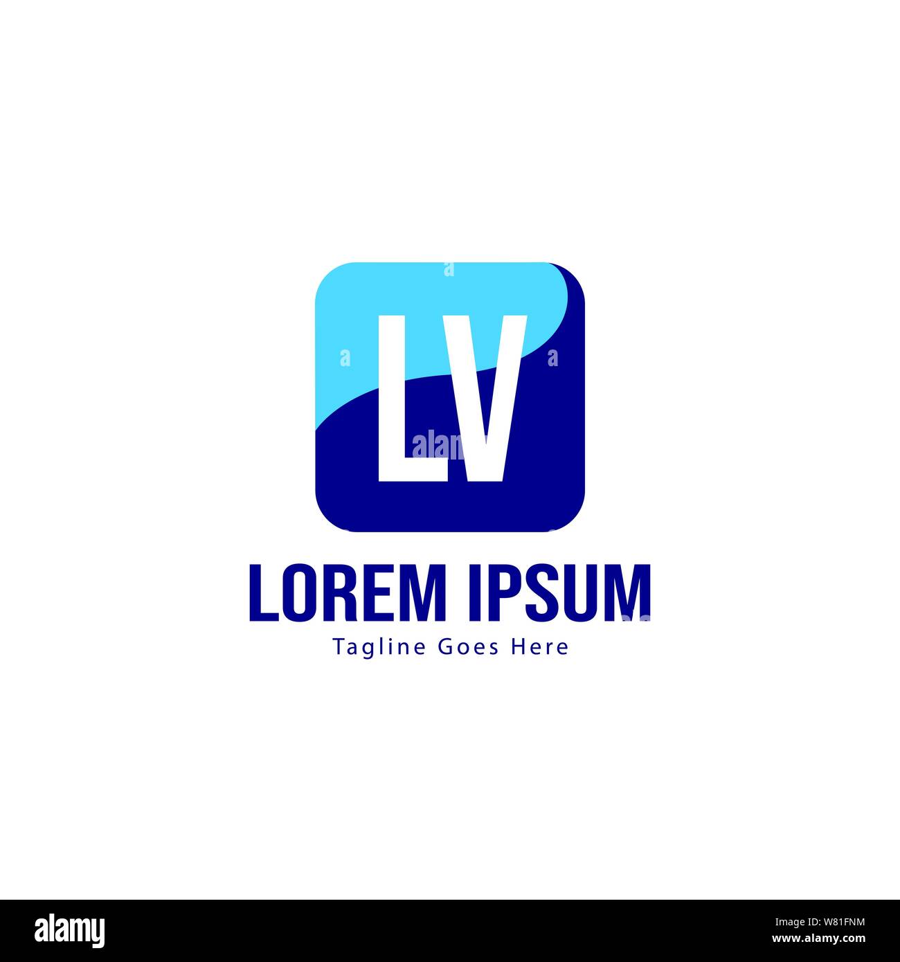 Initial LV logo template with modern frame. Minimalist LV letter logo ...