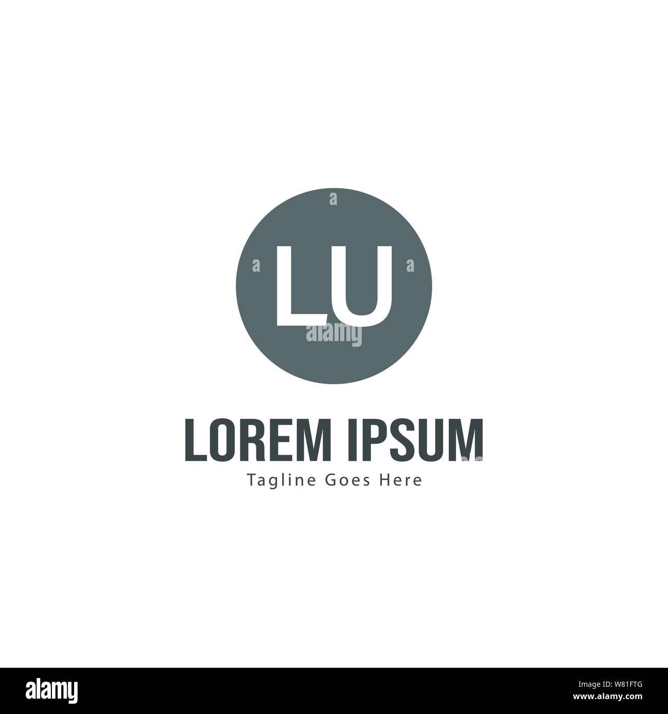 Initial LU logo template with modern frame. Minimalist LU letter logo ...