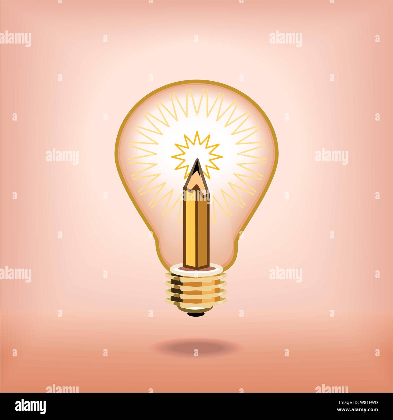 Cartoon shining light bulb hi-res stock photography and images - Alamy