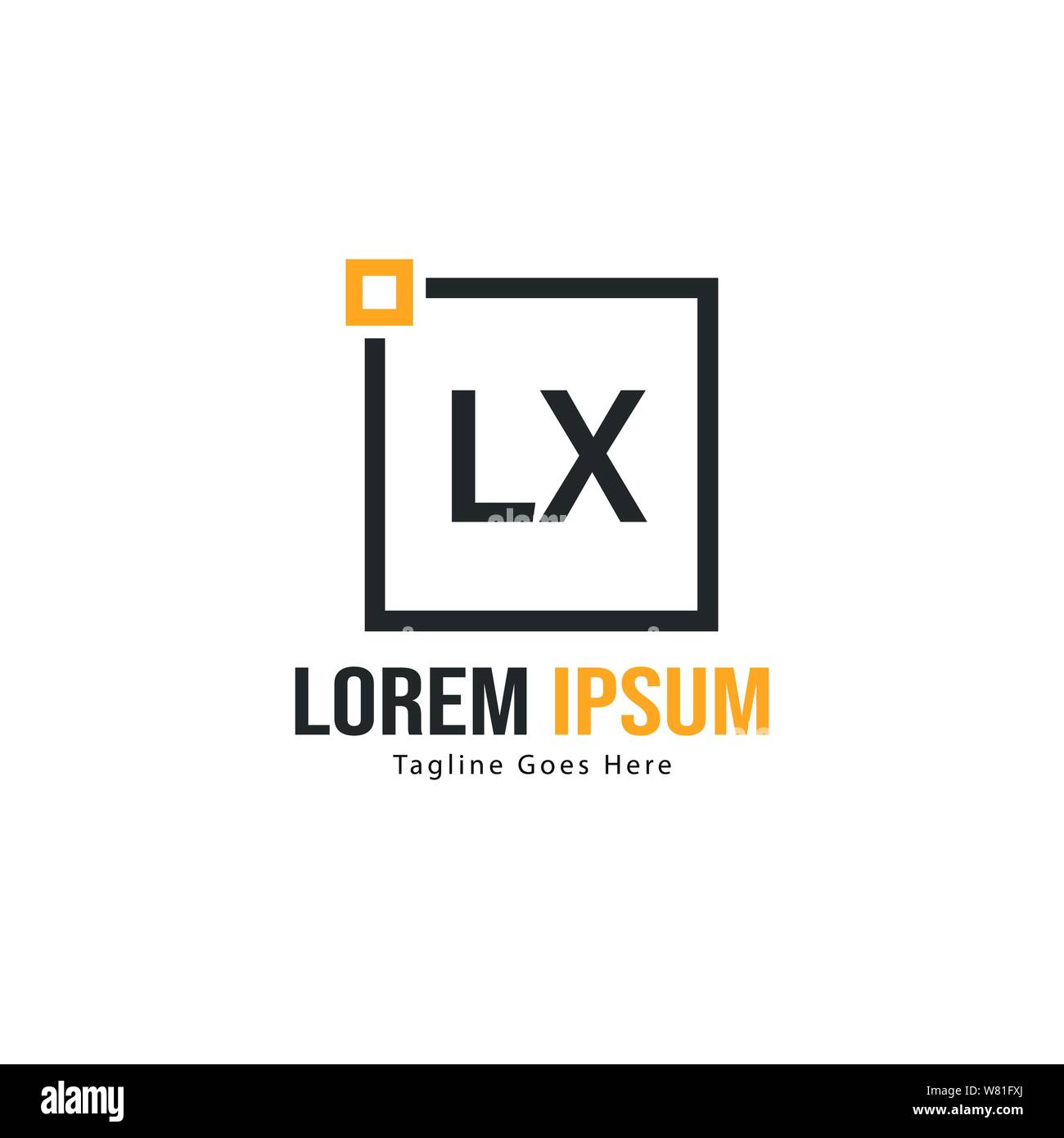 Initial LX logo template with modern frame. Minimalist LX letter logo ...