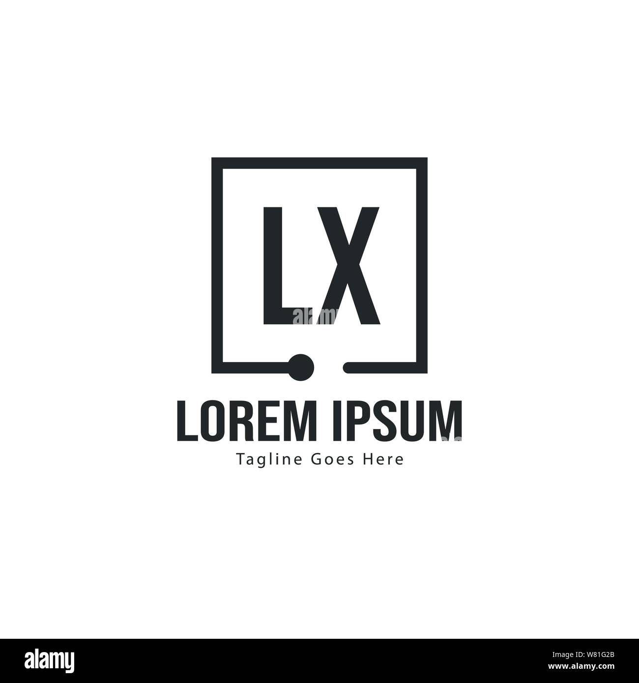 Initial LX logo template with modern frame. Minimalist LX letter logo ...