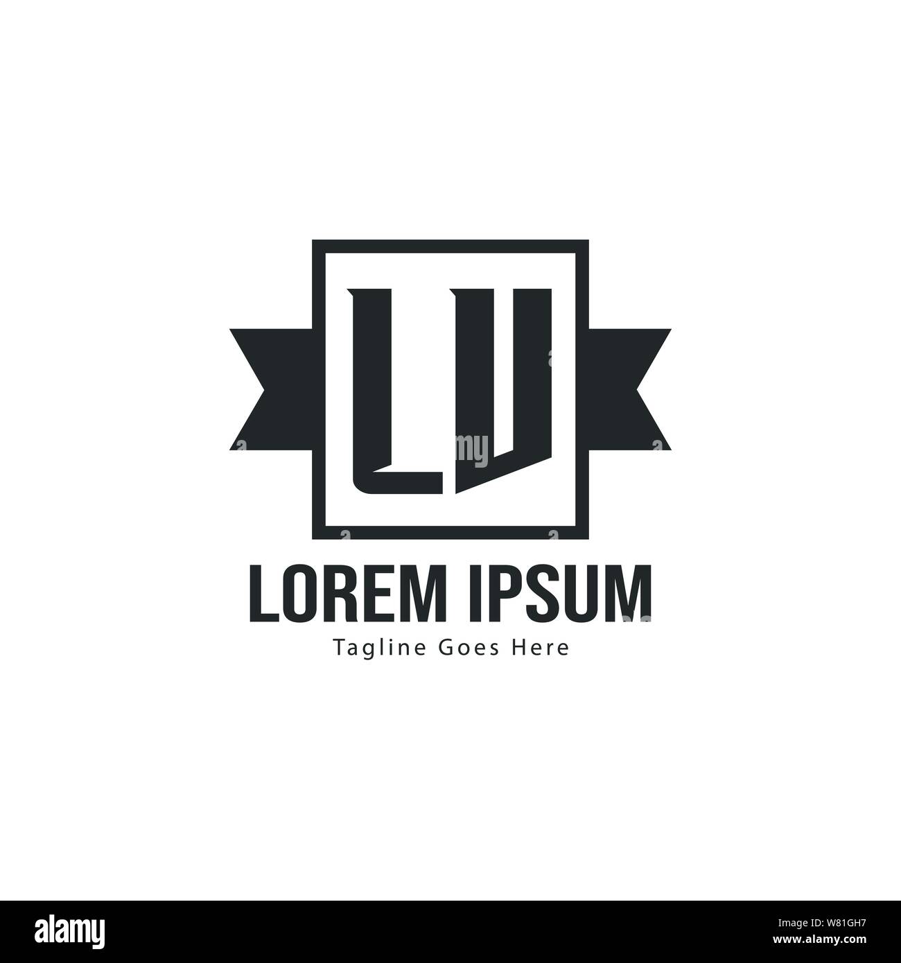 Initial LV logo template with modern frame. Minimalist LV letter logo ...