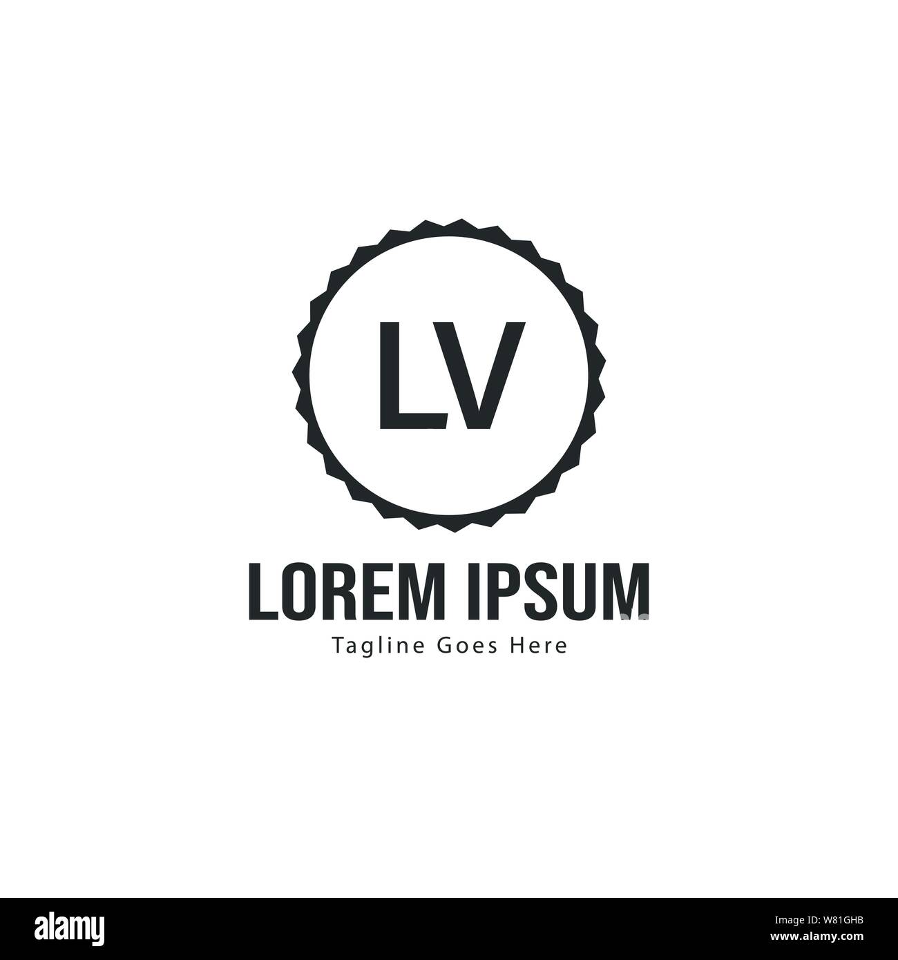 Initial LV logo template with modern frame. Minimalist LV letter logo ...