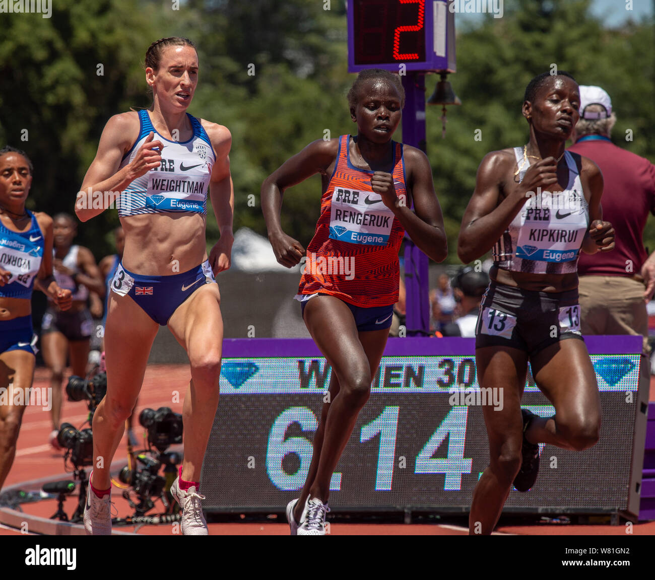 CALIFORNIA - USA - 30 JUNE 2019: Laura Weightman (GBR) Lilian Kasait ...